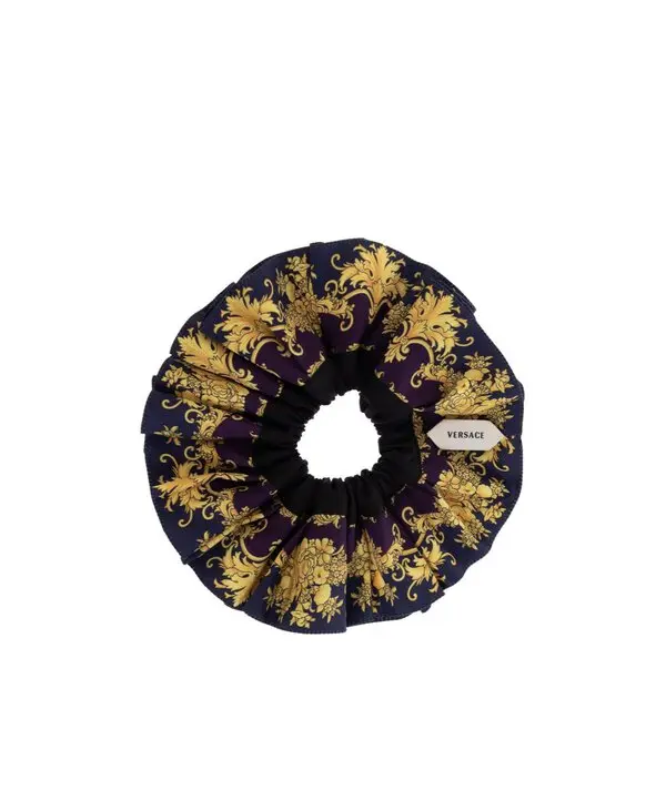 Versace Printed Poplin Scrunchie - Black