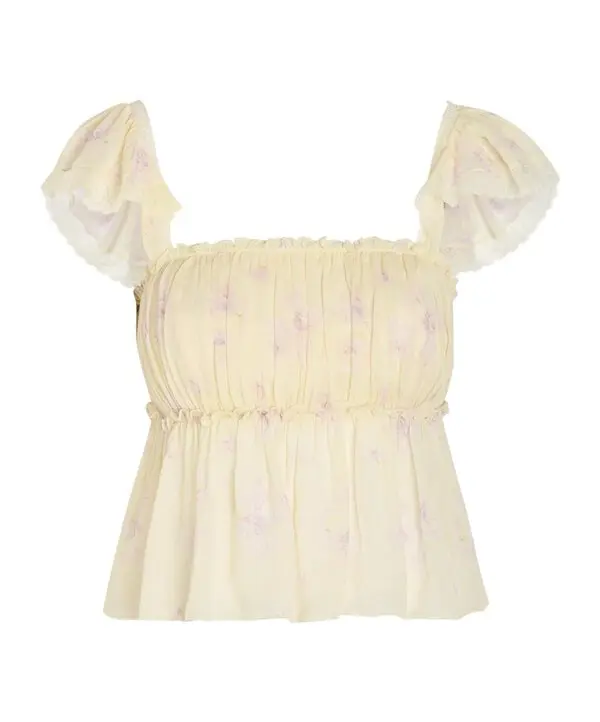 LoveShackFancy Floral Print Top