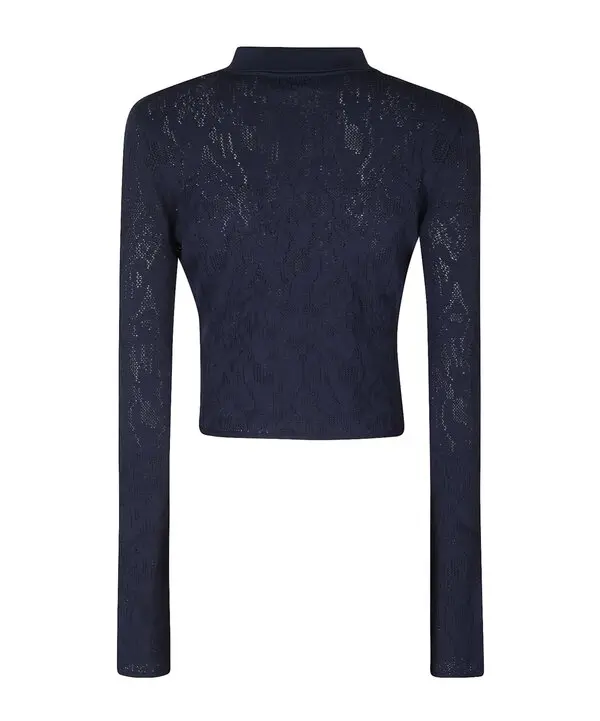 DONDUP Cropped Lace-knit Cardigan