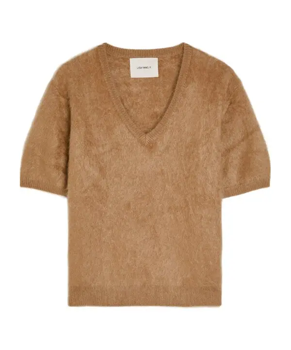 LISA YANG Brushed Design Sweater - Tan