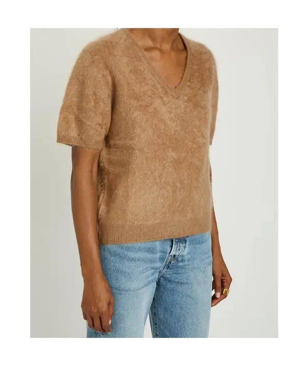LISA YANG Brushed Design Sweater - Tan