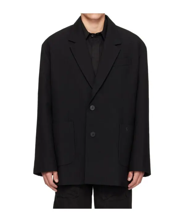 WOOYOUNGMI Oversized Wool Blazer - Black