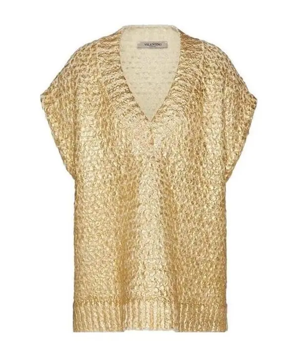 Valentino Garavani Oversized Metalic Knitted Vest