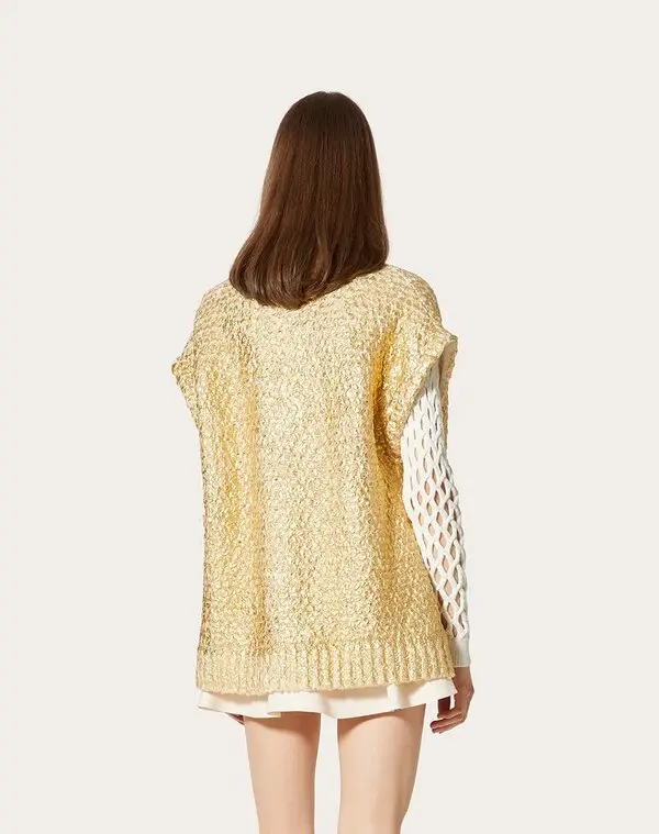 Valentino Garavani Oversized Metalic Knitted Vest