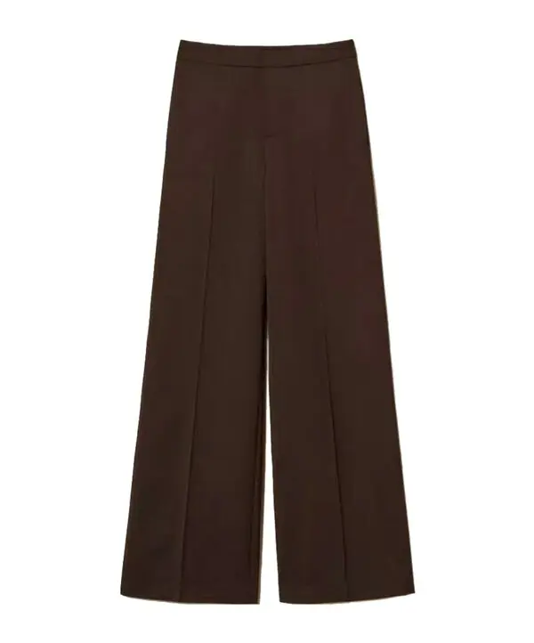 TWINSET Matte Satin Wide Leg Trousers