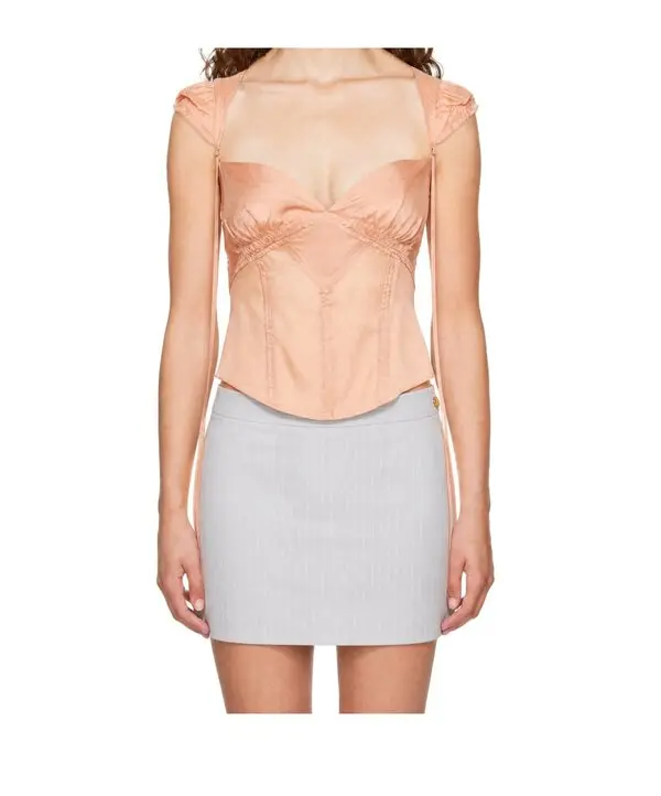 KNWLS Sweetheart Neckline Top - Peach