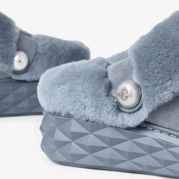JIMMY CHOO Diamond Maxi Shearling Mules