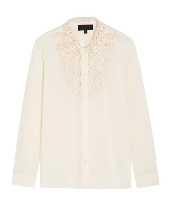 NILI LOTAN Zola Long-sleeve Lace Shirt