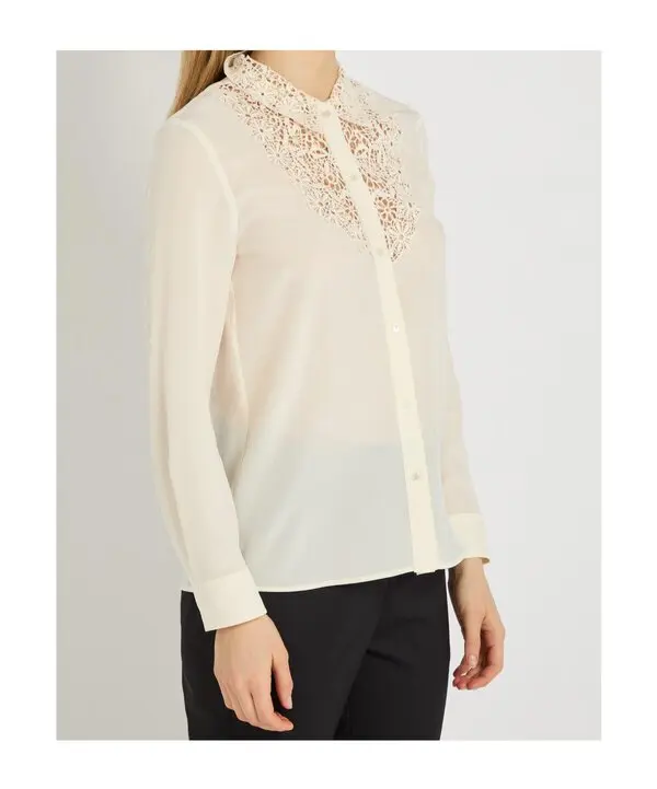NILI LOTAN Zola Long-sleeve Lace Shirt