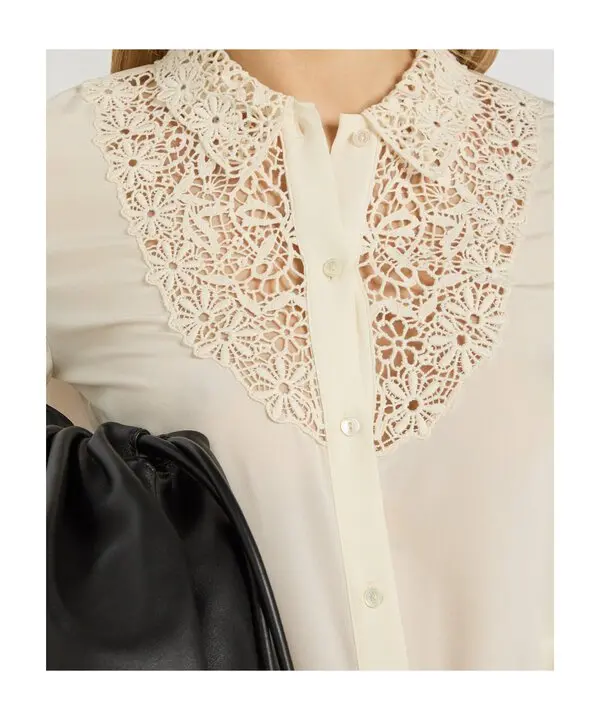 NILI LOTAN Zola Long-sleeve Lace Shirt