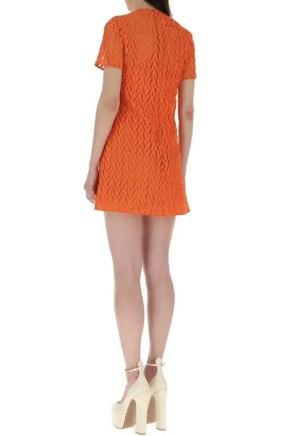 Valentino Garavani Logo Patterned Layered Mini Dress
