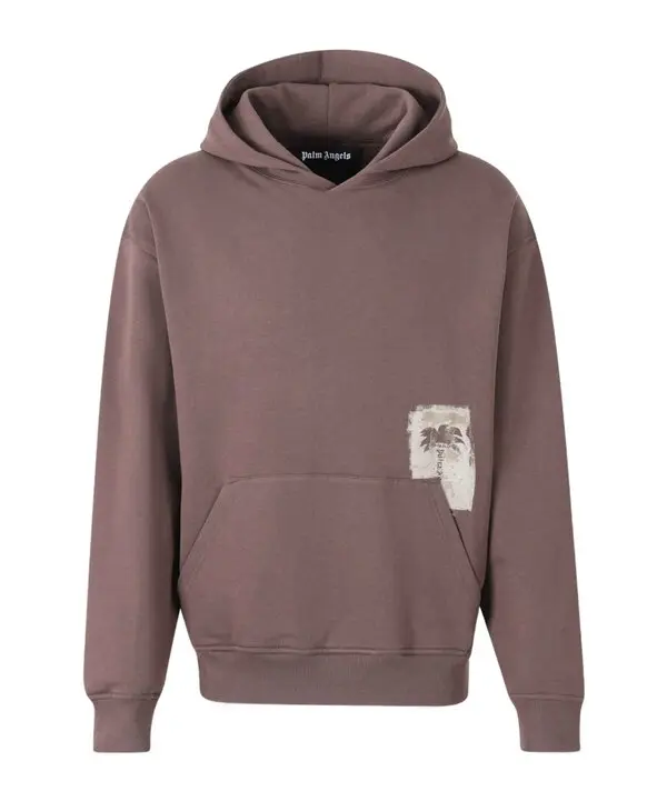 Palm Angels Palm Tree Print Hoodie - Brown