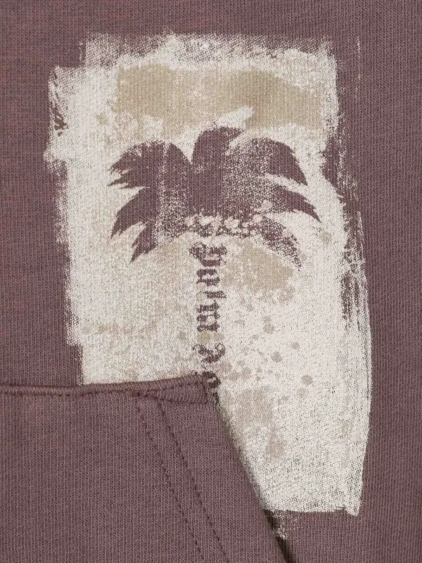 Palm Angels Palm Tree Print Hoodie - Brown