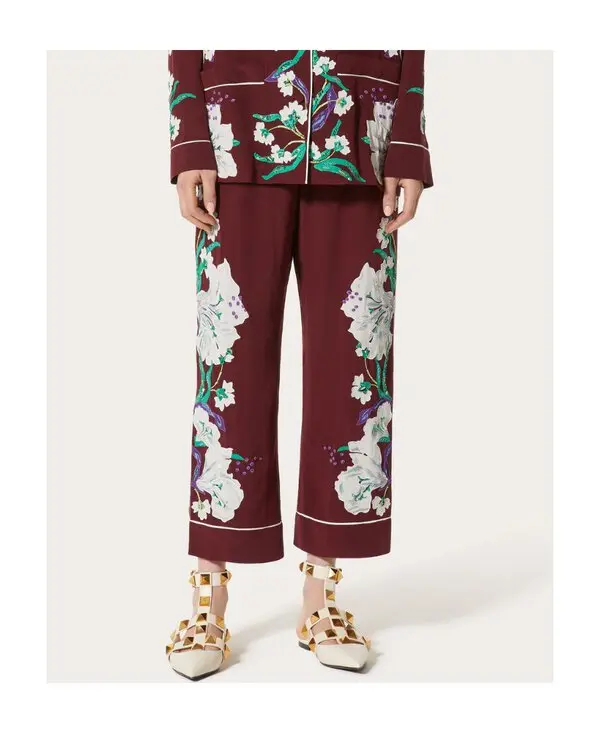 Valentino Garavani Floral Embroidered Pajamas
