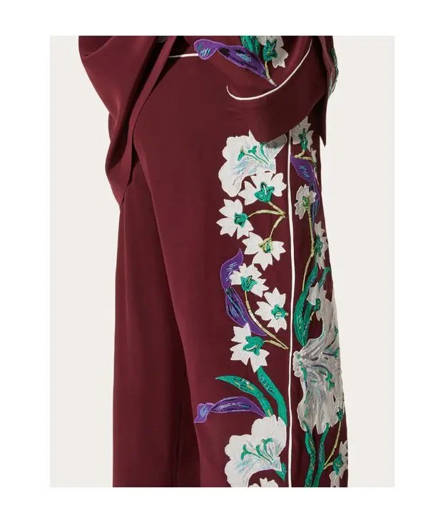 Valentino Garavani Floral Embroidered Pajamas