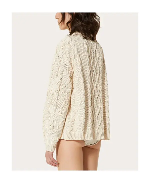 Valentino Garavani Flower Embroidered Cardigan