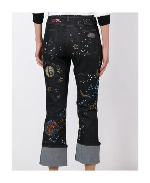 Valentino Garavani Dark Blue 'astro Couture' Jeans