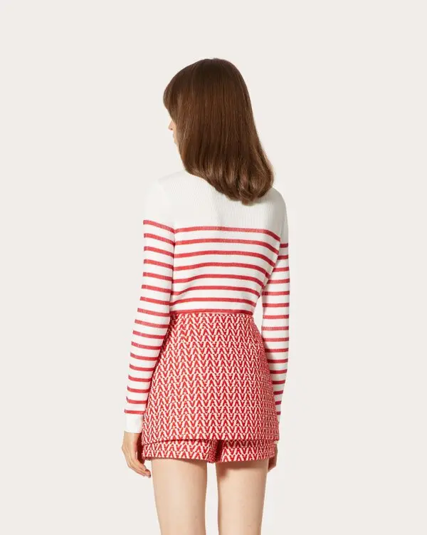 Valentino Garavani Striped Knitted Pullover