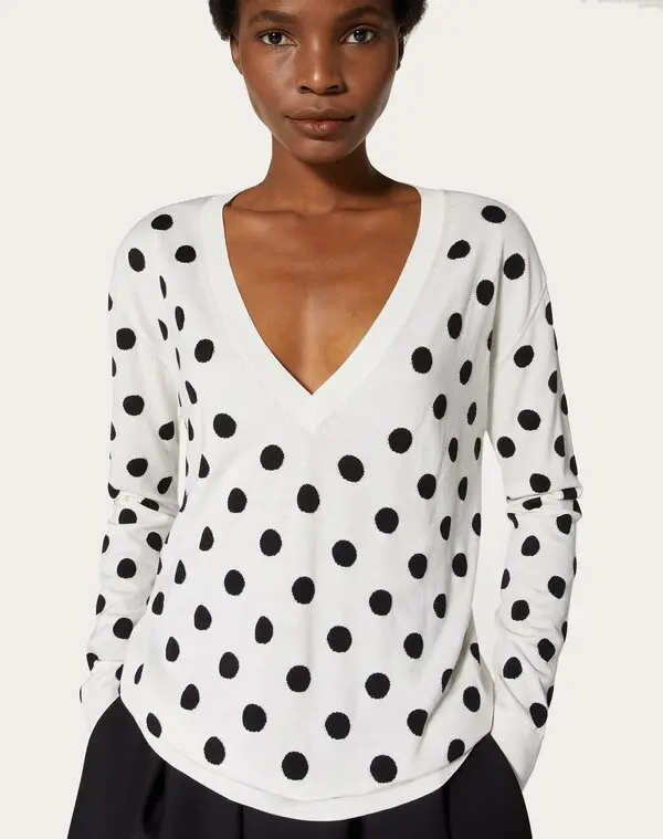 Valentino Garavani Logo V-neck-wool Sweater