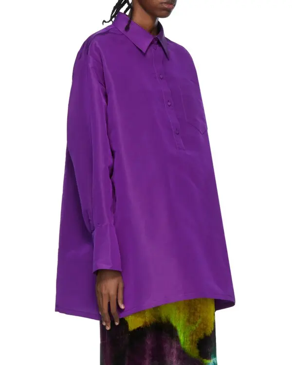 Valentino Garavani Faille Buttoned Long-sleeved Shirt Dress