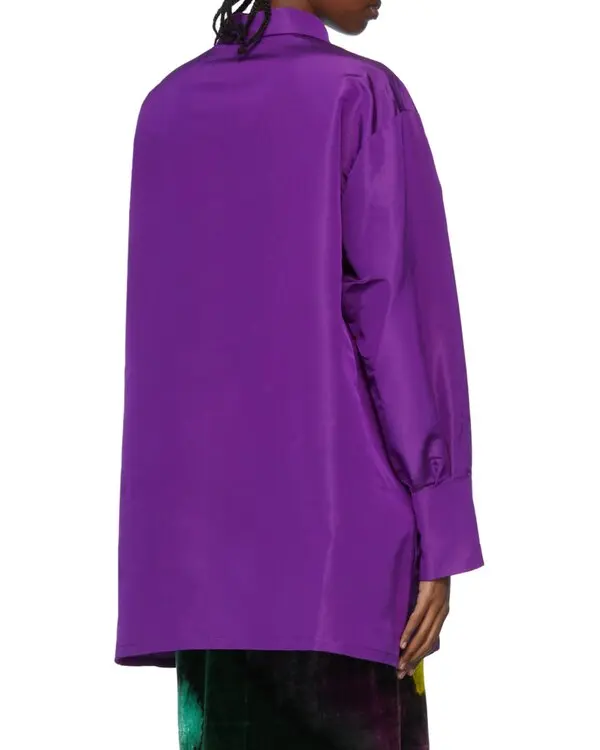 Valentino Garavani Faille Buttoned Long-sleeved Shirt Dress