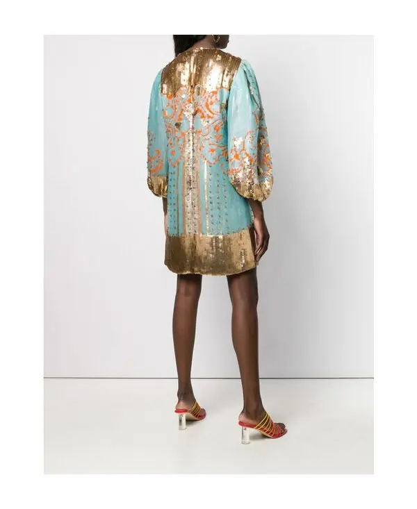 Valentino Garavani Sequined Embroidered Mini Dress