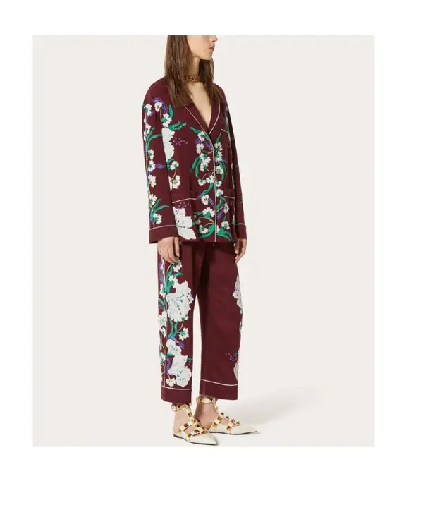 Valentino Garavani Floral Embroidery Pajamas Shirt