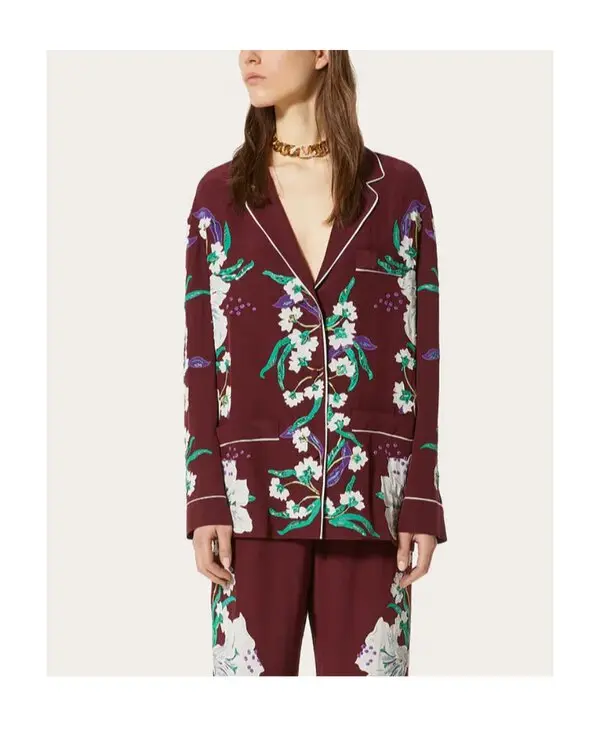Valentino Garavani Floral Embroidery Pajamas Shirt