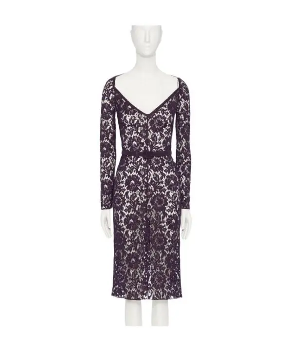 Valentino Garavani V-neck Lace Midi Dress