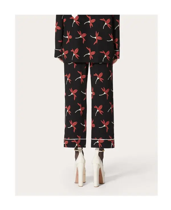 Valentino Garavani Fairy Flowers Print Cropped Trousers