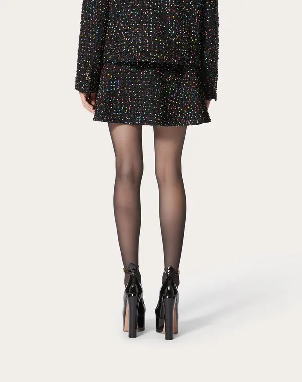 Valentino Garavani Dotted Tweed A-line Skirt