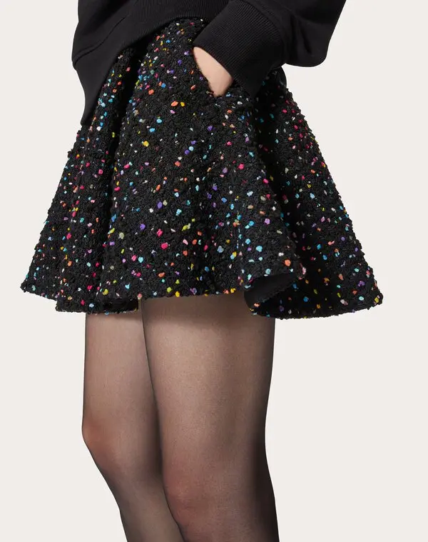 Valentino Garavani Dotted Tweed A-line Skirt