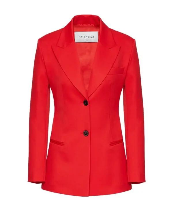 Valentino Garavani Single-breasted Stretch Tailored Jacket - Red