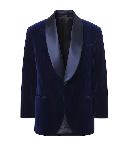 Brunello Cucinelli Pinstripe Cotton Velvet Tuxedo Jacket