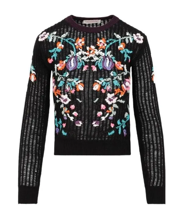 Valentino Garavani Embroidered Logo Pullover - Black