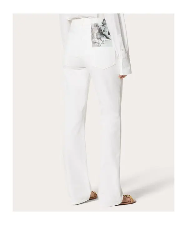 Valentino Garavani Logo Printed Straight Leg Jeans