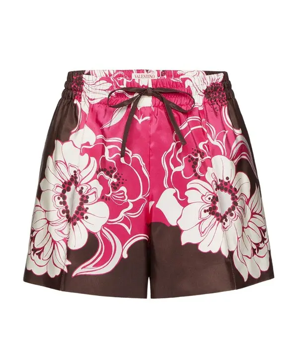 Valentino Garavani Floral Pattern Elasticated Waist Shorts