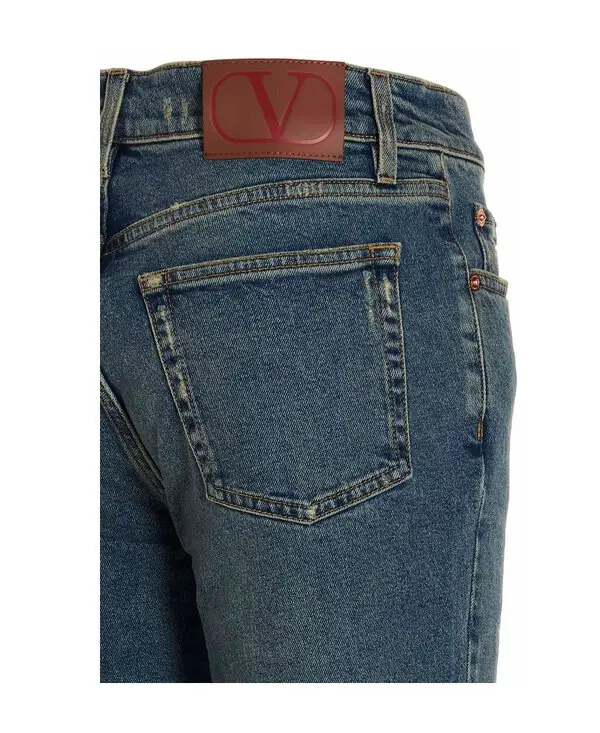 Valentino Garavani Vlogo Patch Skinny Fit Jeans