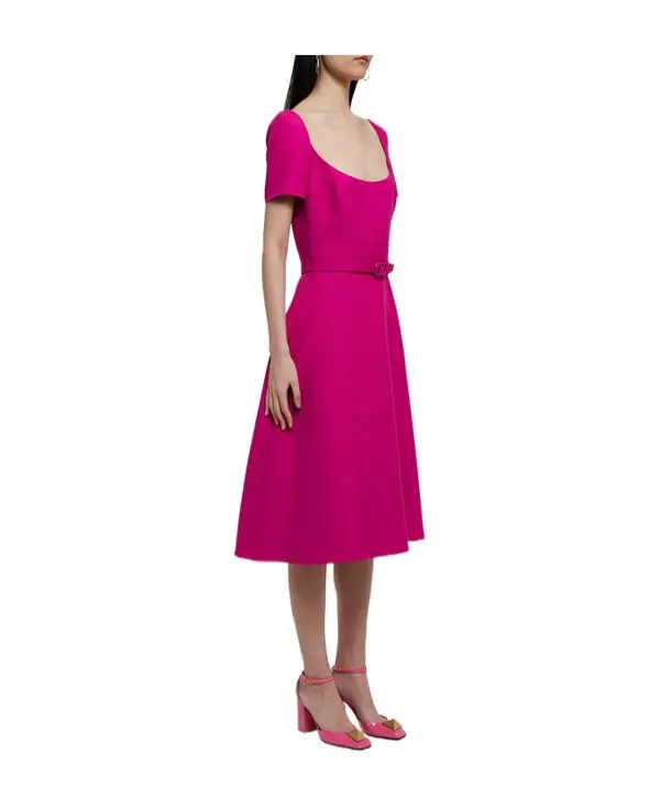 Valentino Garavani Logo-plaque Belted Dress