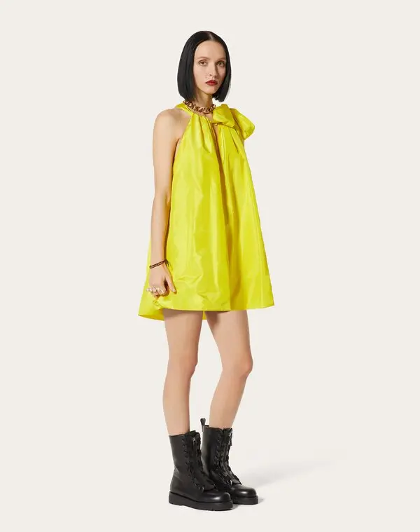 Valentino Garavani Gathered-neck Silk Shift Dress