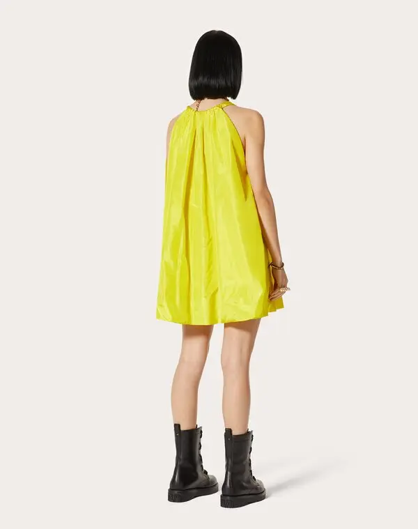 Valentino Garavani Gathered-neck Silk Shift Dress