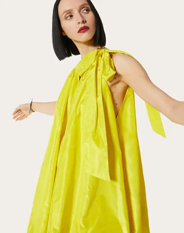 Valentino Garavani Gathered-neck Silk Shift Dress