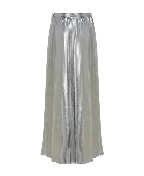 Valentino Garavani Metallic Plissé Midi Skirt