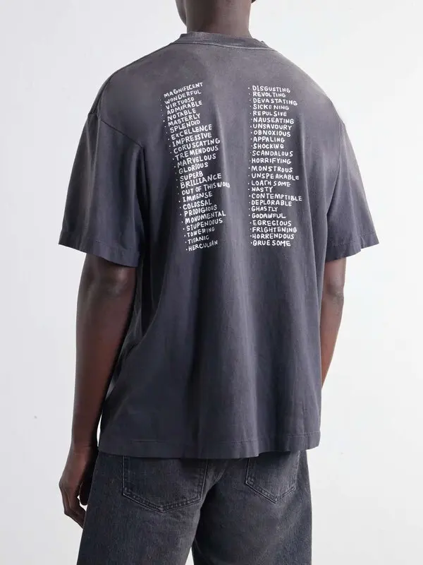 SAINT MXXXXXX Living Printed Distressed Cotton-jersey T-shirt