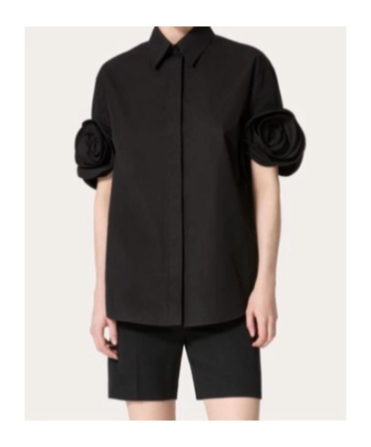 Valentino Garavani Compact Popeline Straight Hem Shirt