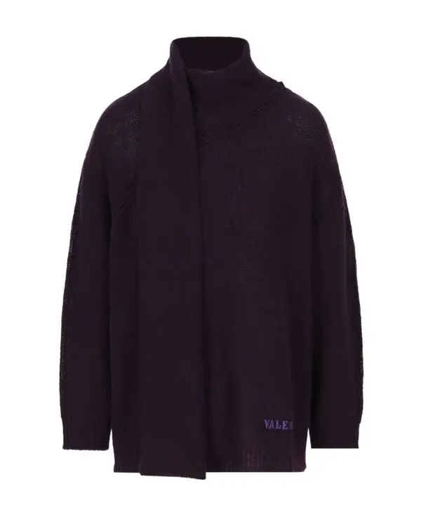 Valentino Garavani Burgundy Ribbed Sweater