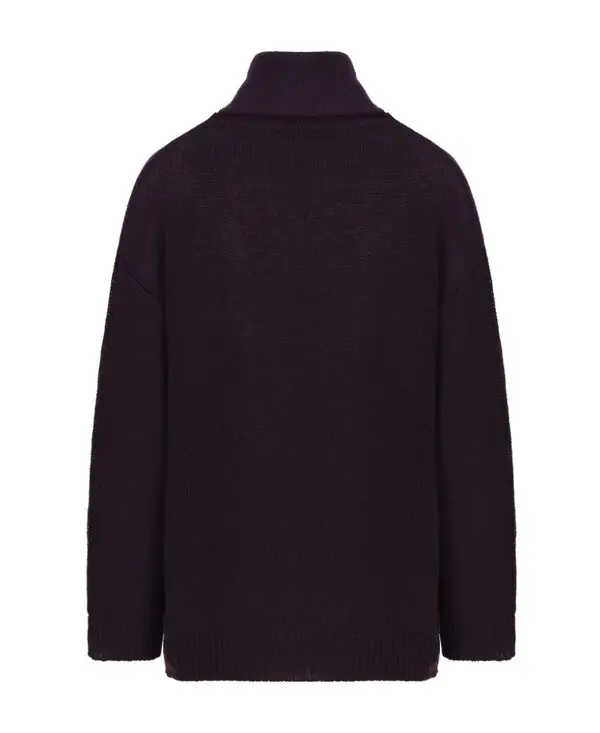 Valentino Garavani Burgundy Ribbed Sweater
