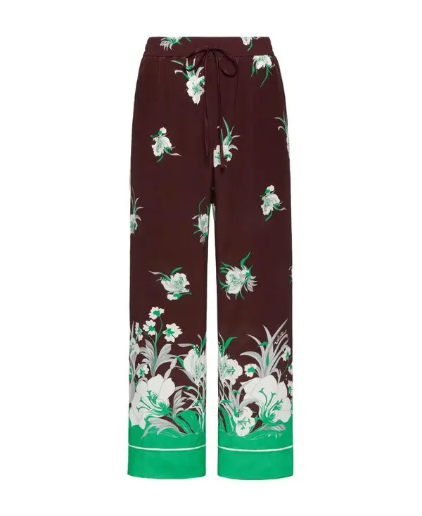 Valentino Garavani Floral Printed Pajama Pants - Brown