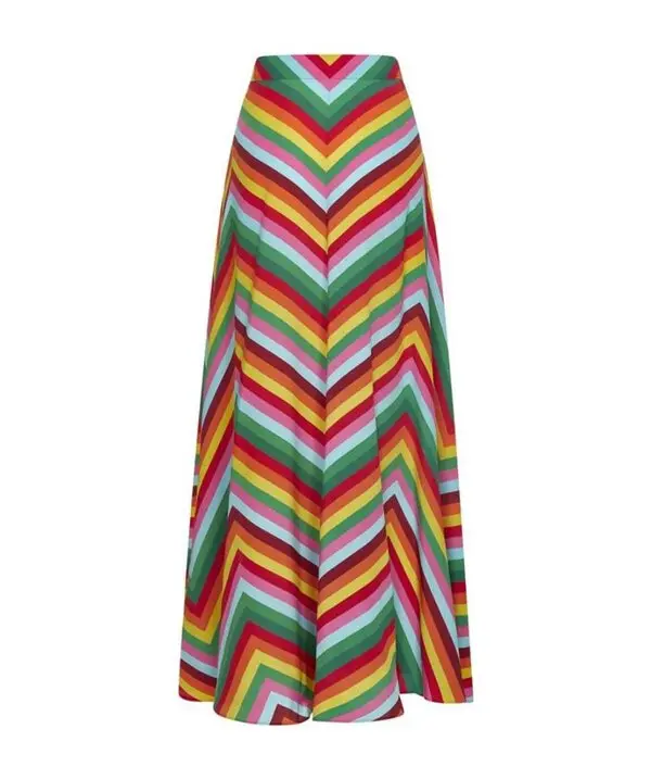 Valentino Garavani High-waisted Chevron-print Maxi Skirt