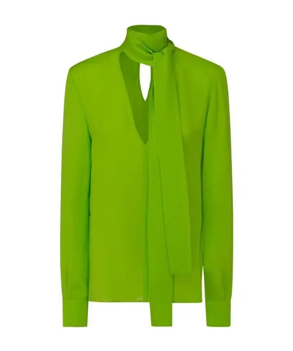 Valentino Garavani Long-sleeved Silk Blouse - Green